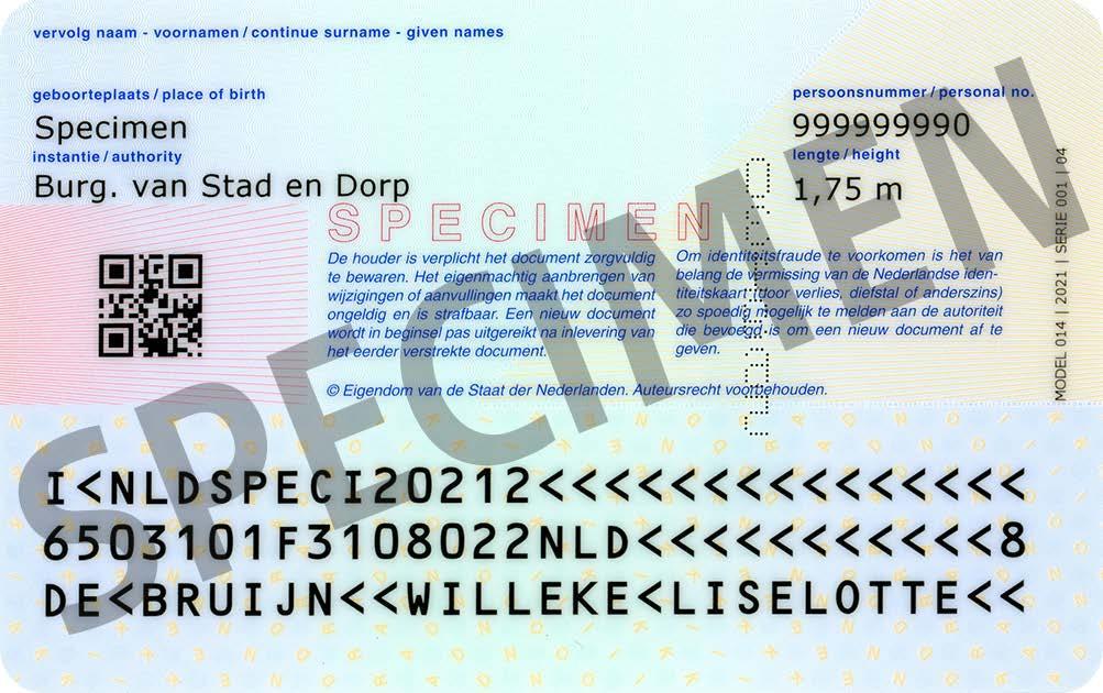 Features of the Dutch identity card 2021 | RvIG